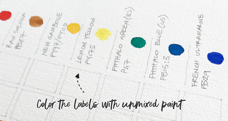 How to make a watercolor mixing chart step by step - Watercolor Affair
