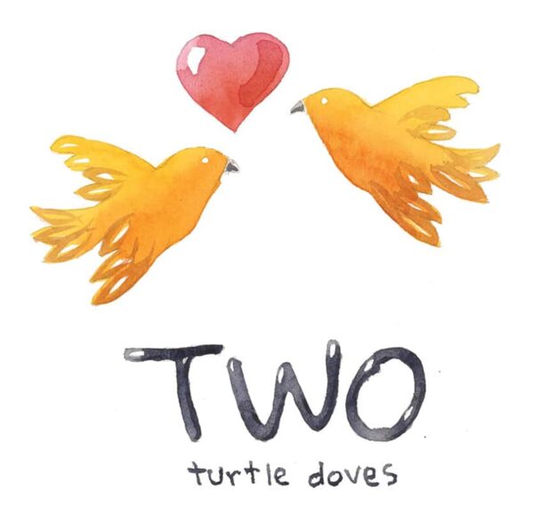 How to paint Two Turtle Doves in Watercolor