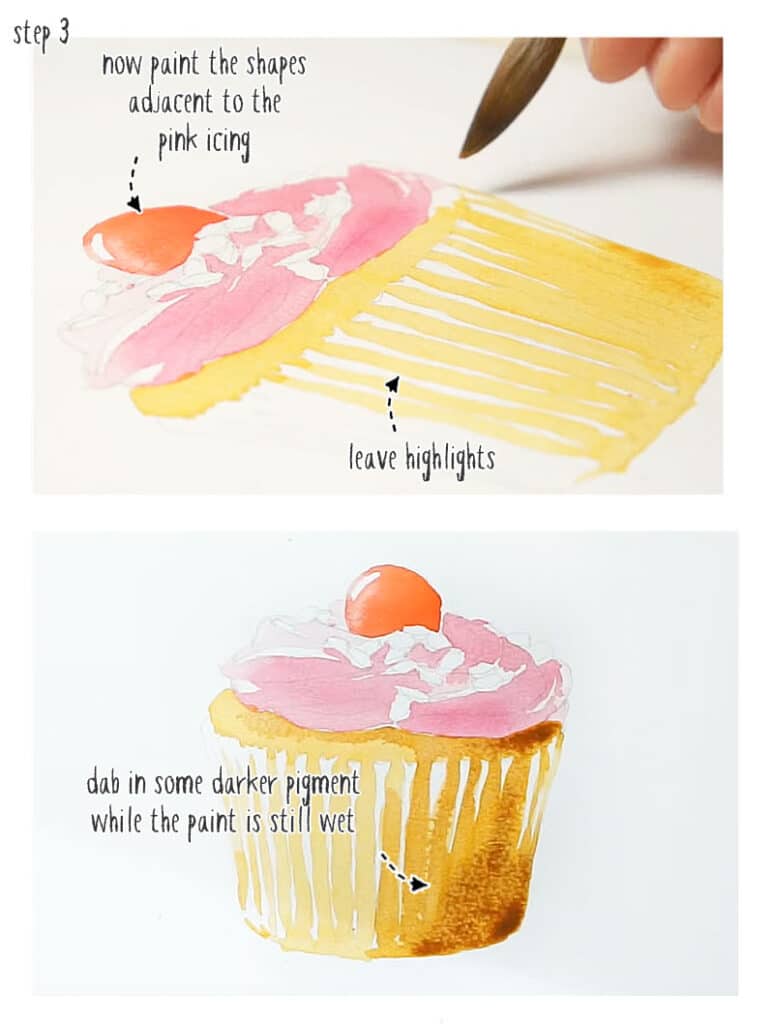 How To Paint A Watercolor Cupcake (In 4 Easy Steps!)
