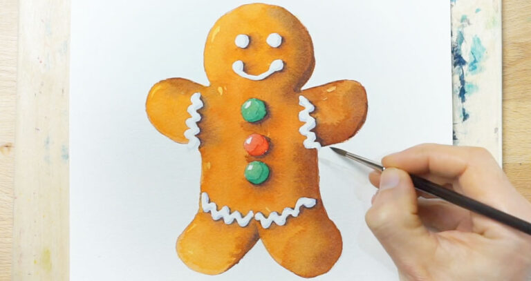 Watercolor Gingerbread Man (Easy Painting!)