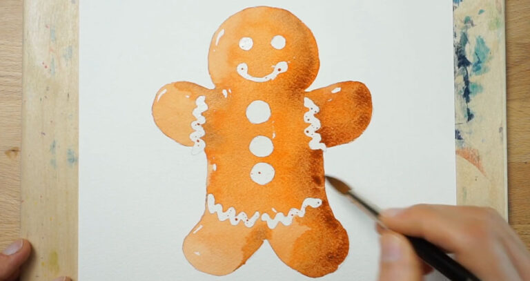 Watercolor Gingerbread Man (Easy Painting!)